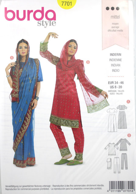 BURDA strih "7701" indické oblečenie - Galantéria Ribbon