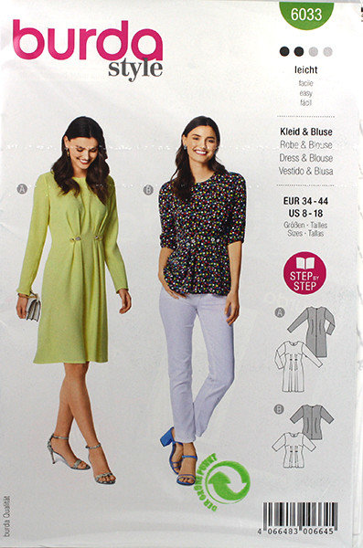 BURDA strih "6033" šaty a tričko - Galantéria Ribbon