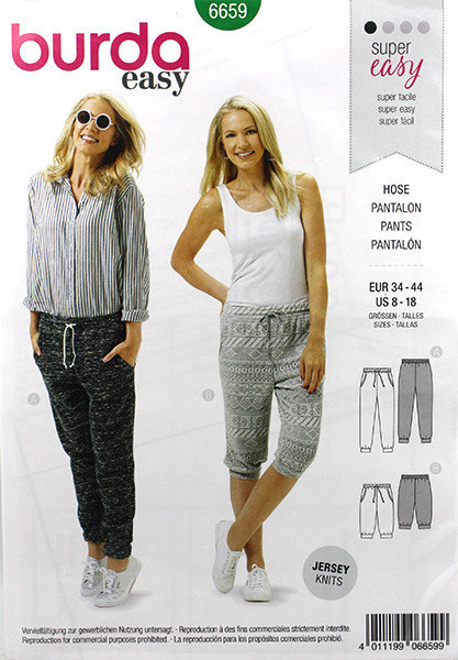 BURDA strih "6659" tepláky - Galantéria Ribbon